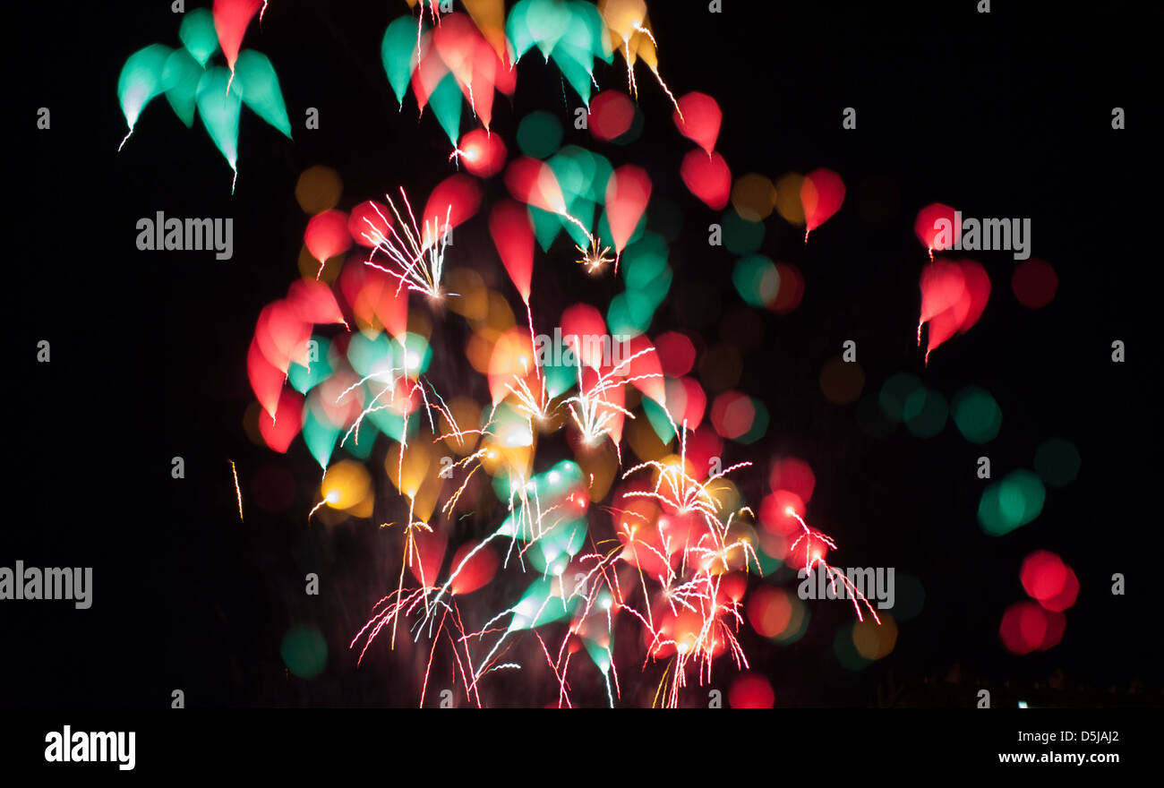 Colourful Fireworks display in Edinburgh during the Virgin Money ...