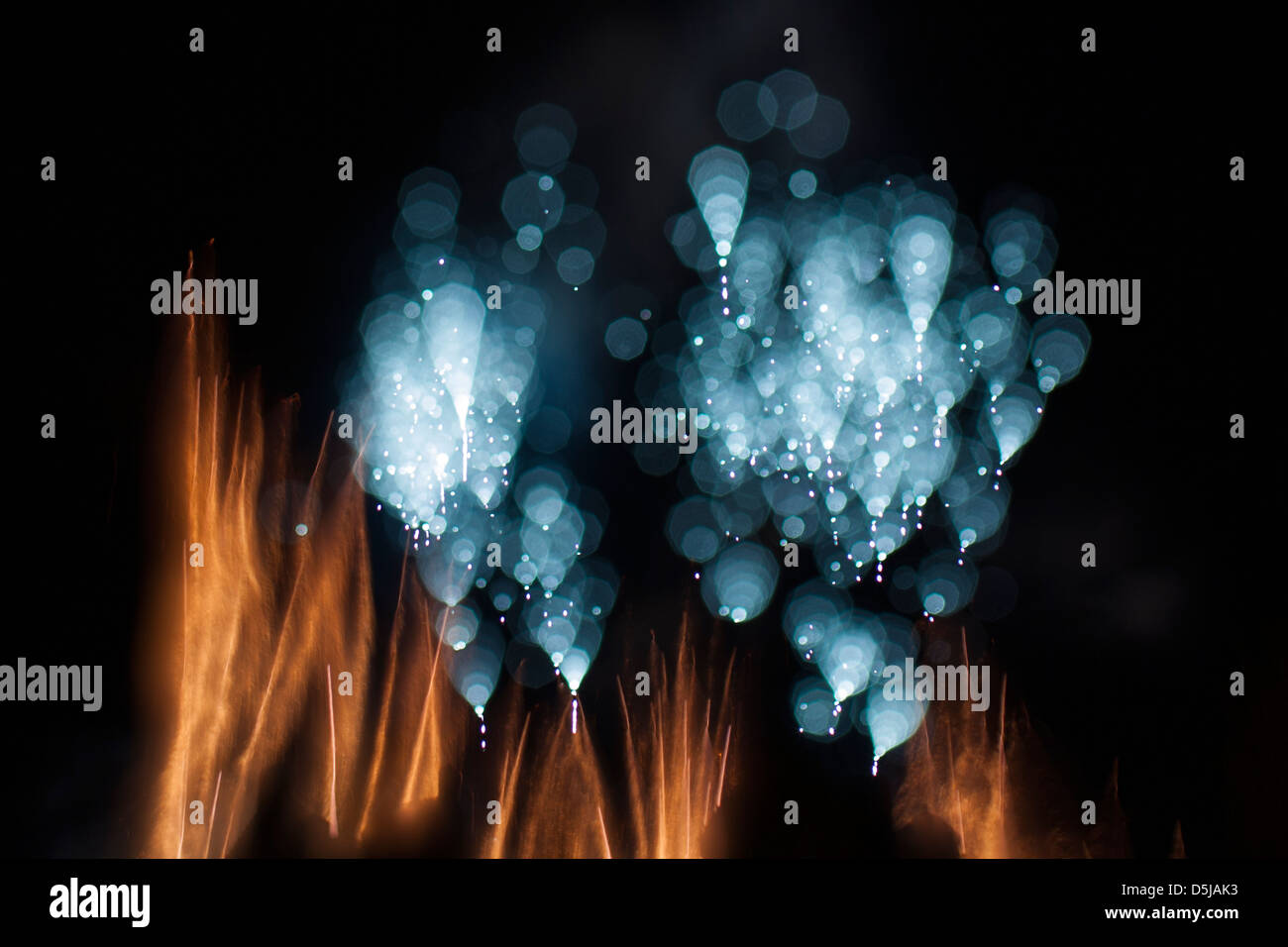 Colourful Fireworks display in Edinburgh during the Virgin Money ...