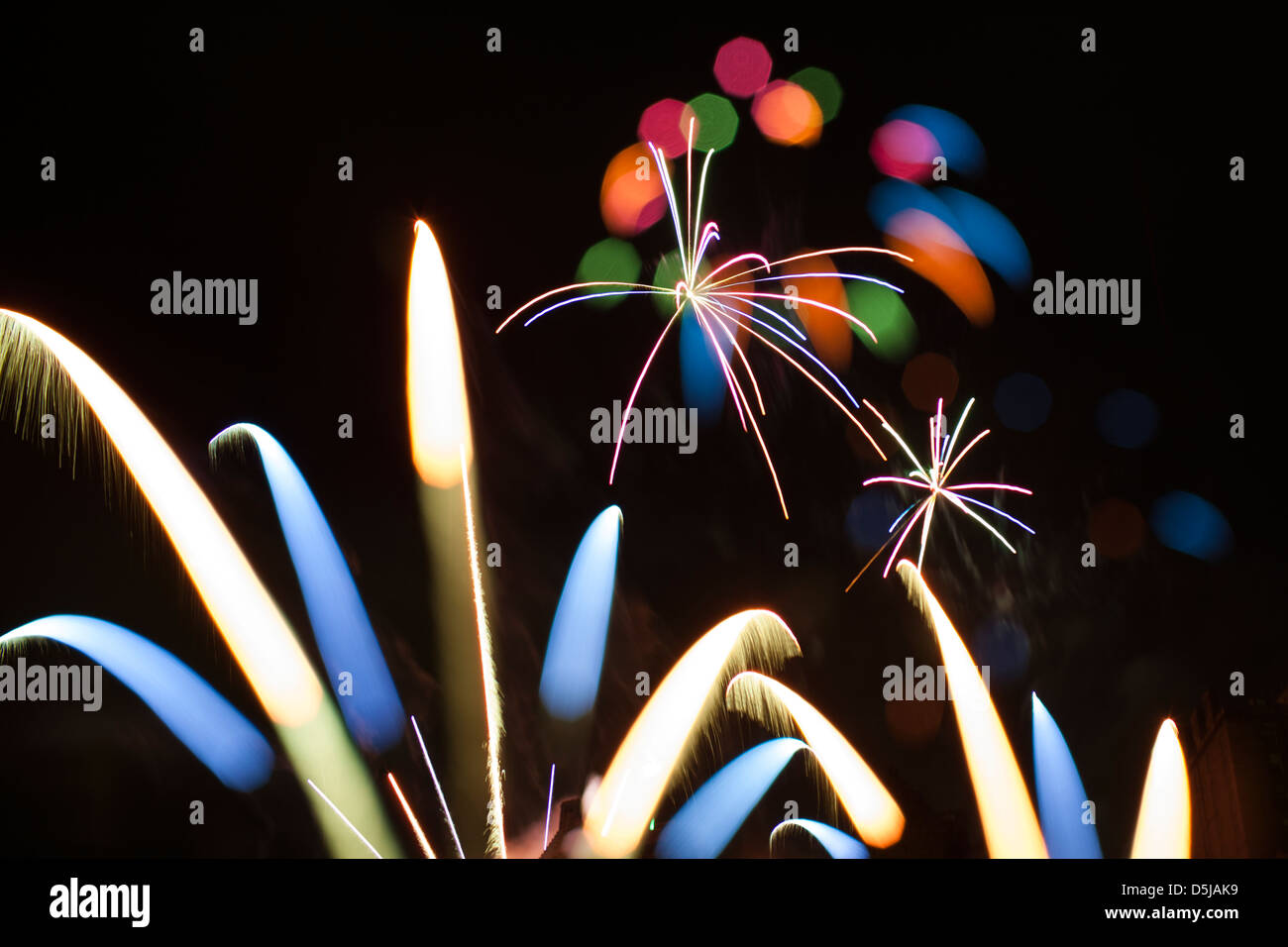 Colourful Fireworks display in Edinburgh during the Virgin Money ...
