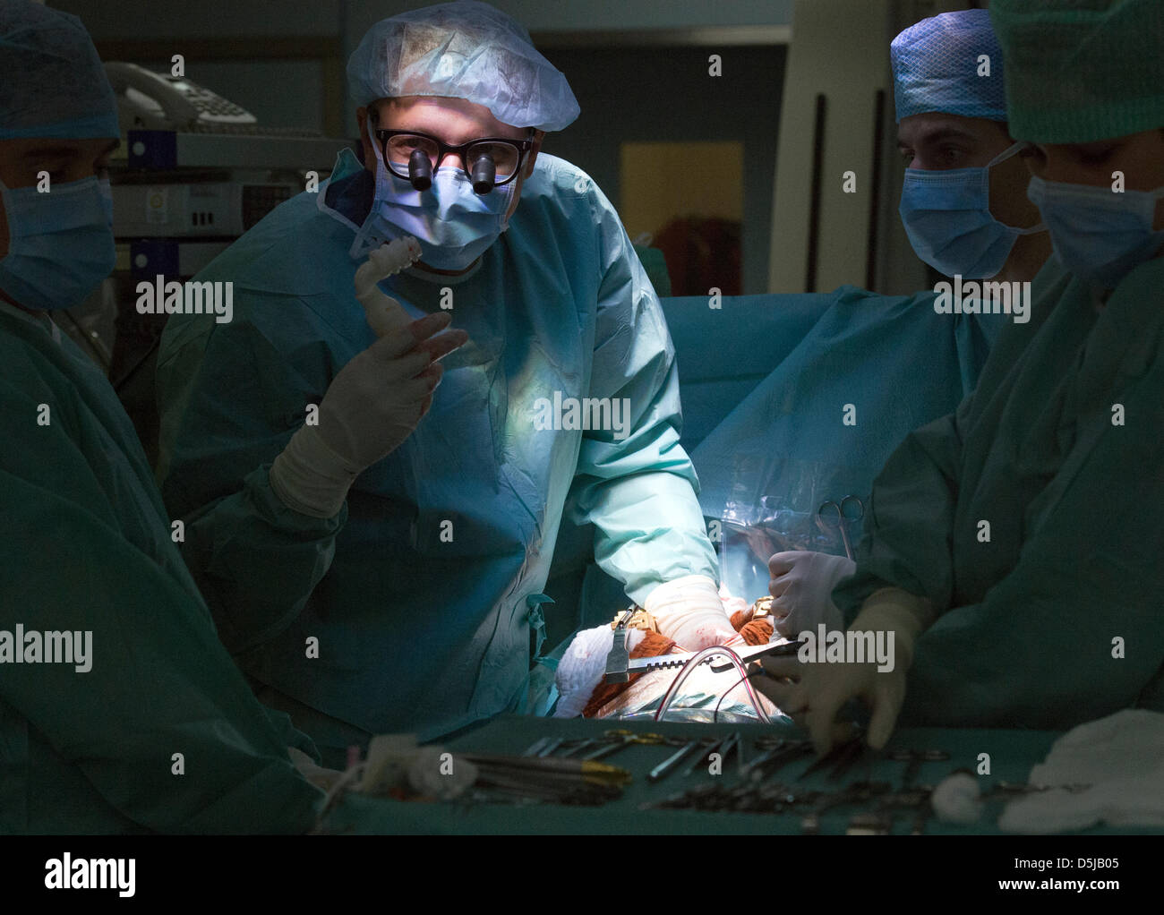 Heart surgeon Ivan Netuka puts a new mechanical blood pump in the ...