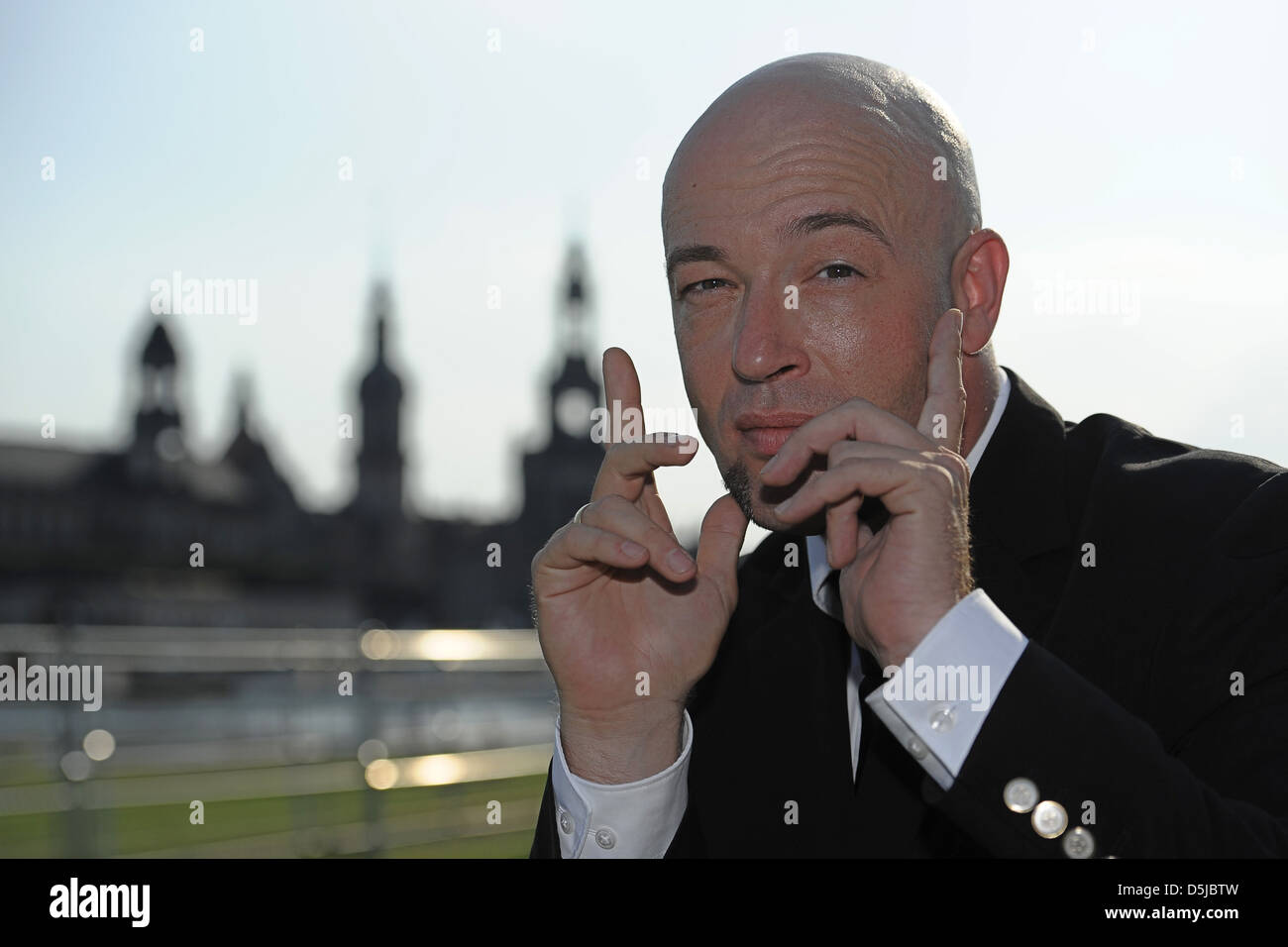 Der Graf aka Bernd Heinrich Graf of Unheilig posing for photos against ...