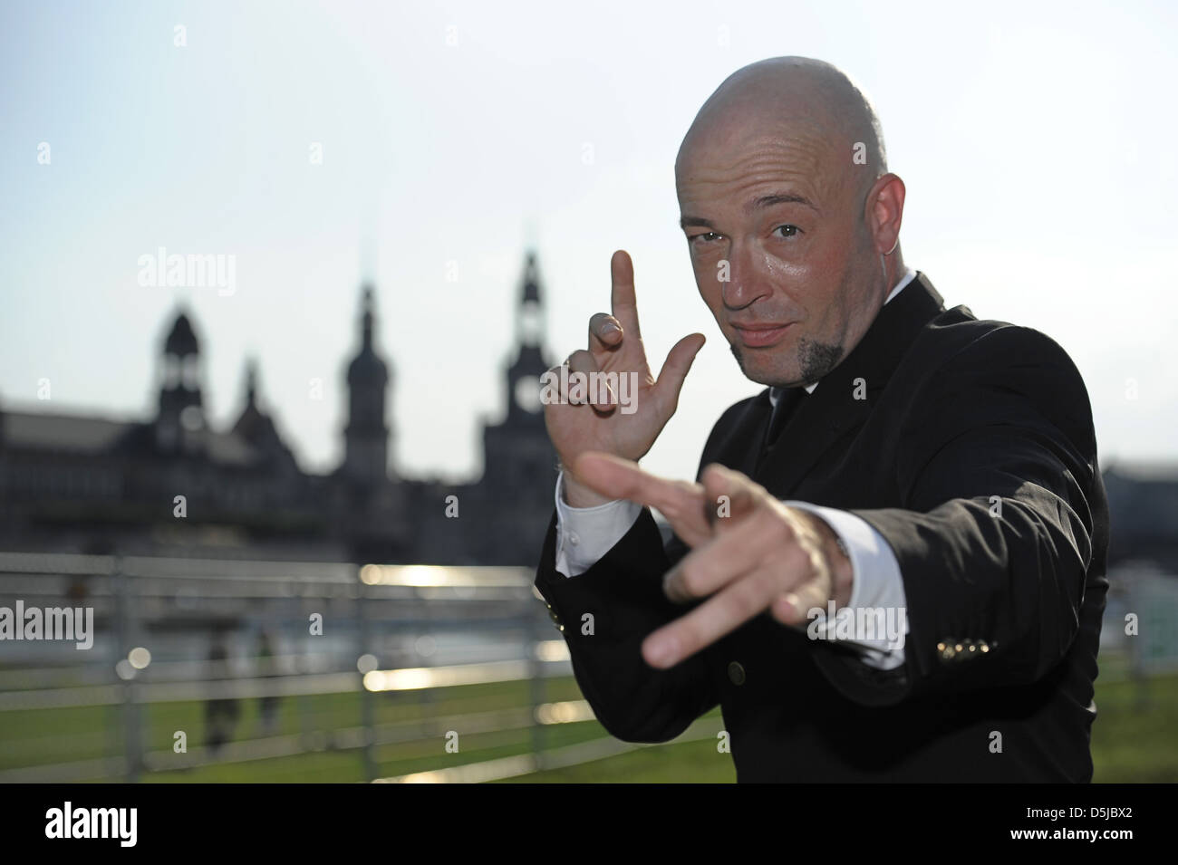 Der Graf aka Bernd Heinrich Graf of Unheilig posing for photos against ...