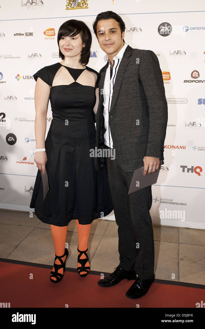 Anna Fischer and Kostja Ullmann attends the german computer game award ...