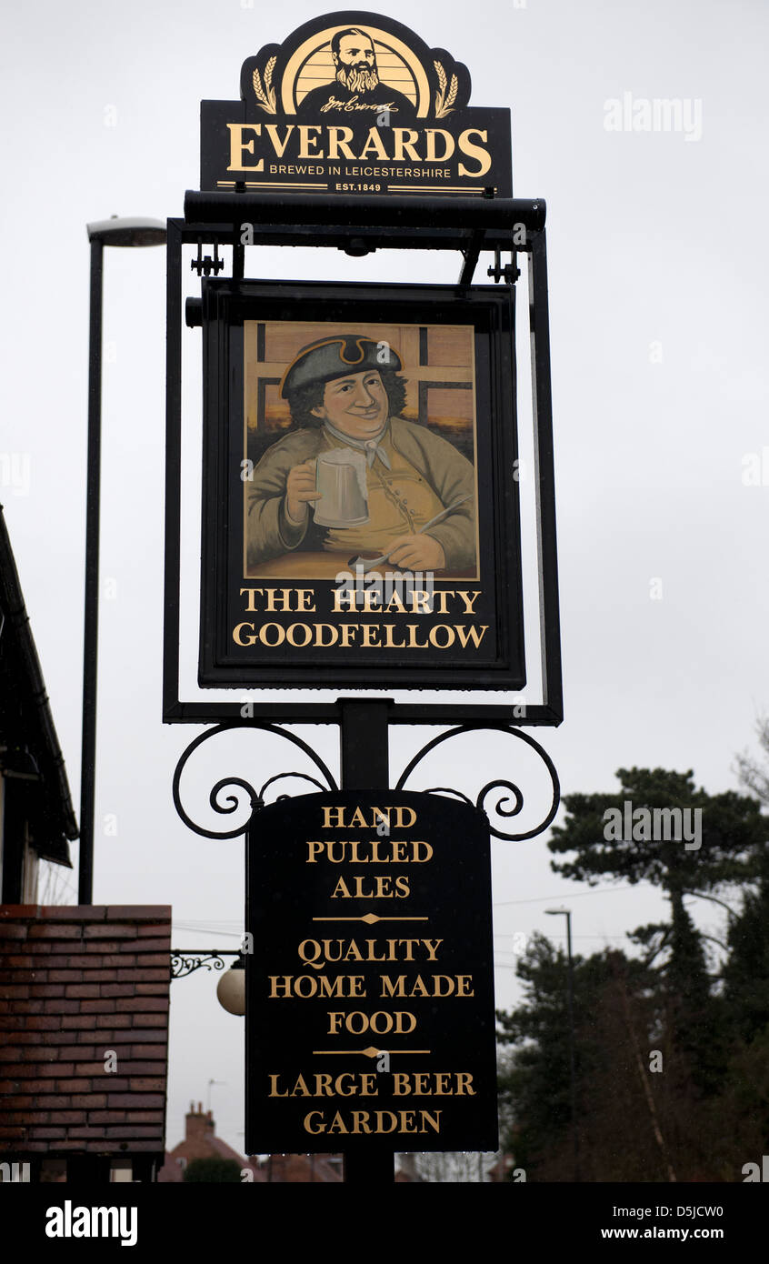Pub sign "The Hearty Goodfellow" Southwell, Nottinghamshire Stock Photo ...