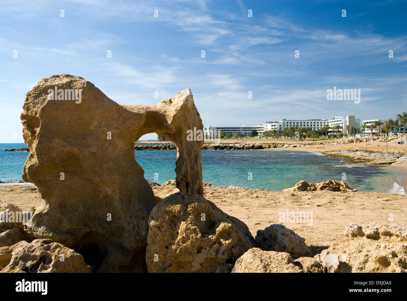 rock formation and beach paphos cyprus Stock Photo - Alamy
