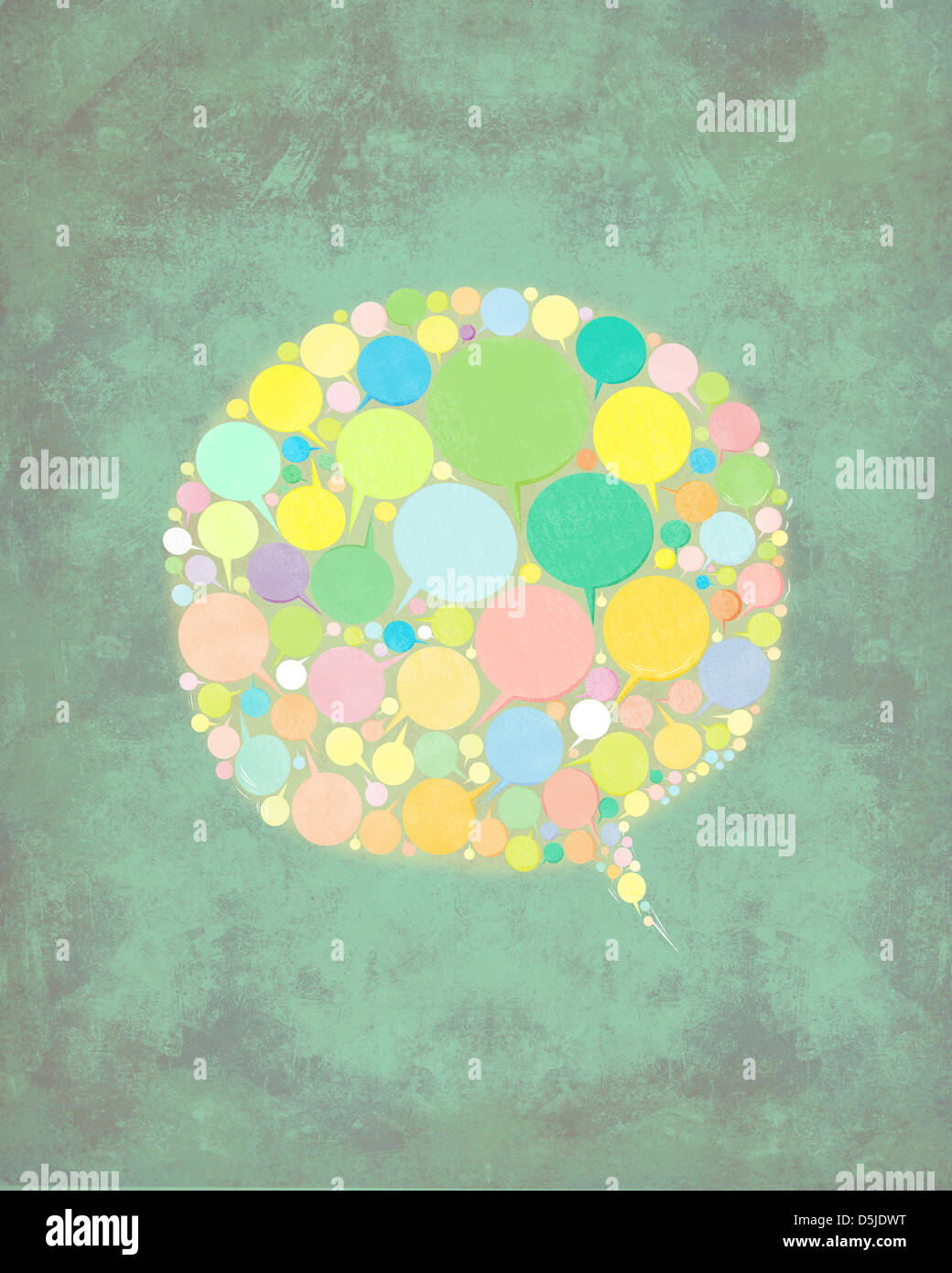 Illustration of chat bubbles against colored background Stock Photo - Alamy