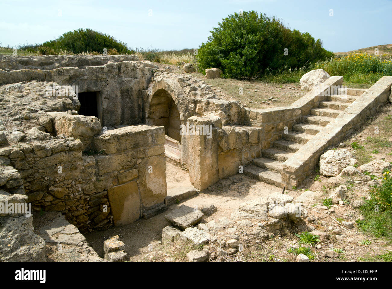 rock carved buildings the garrison camp archaeological park paphos ...