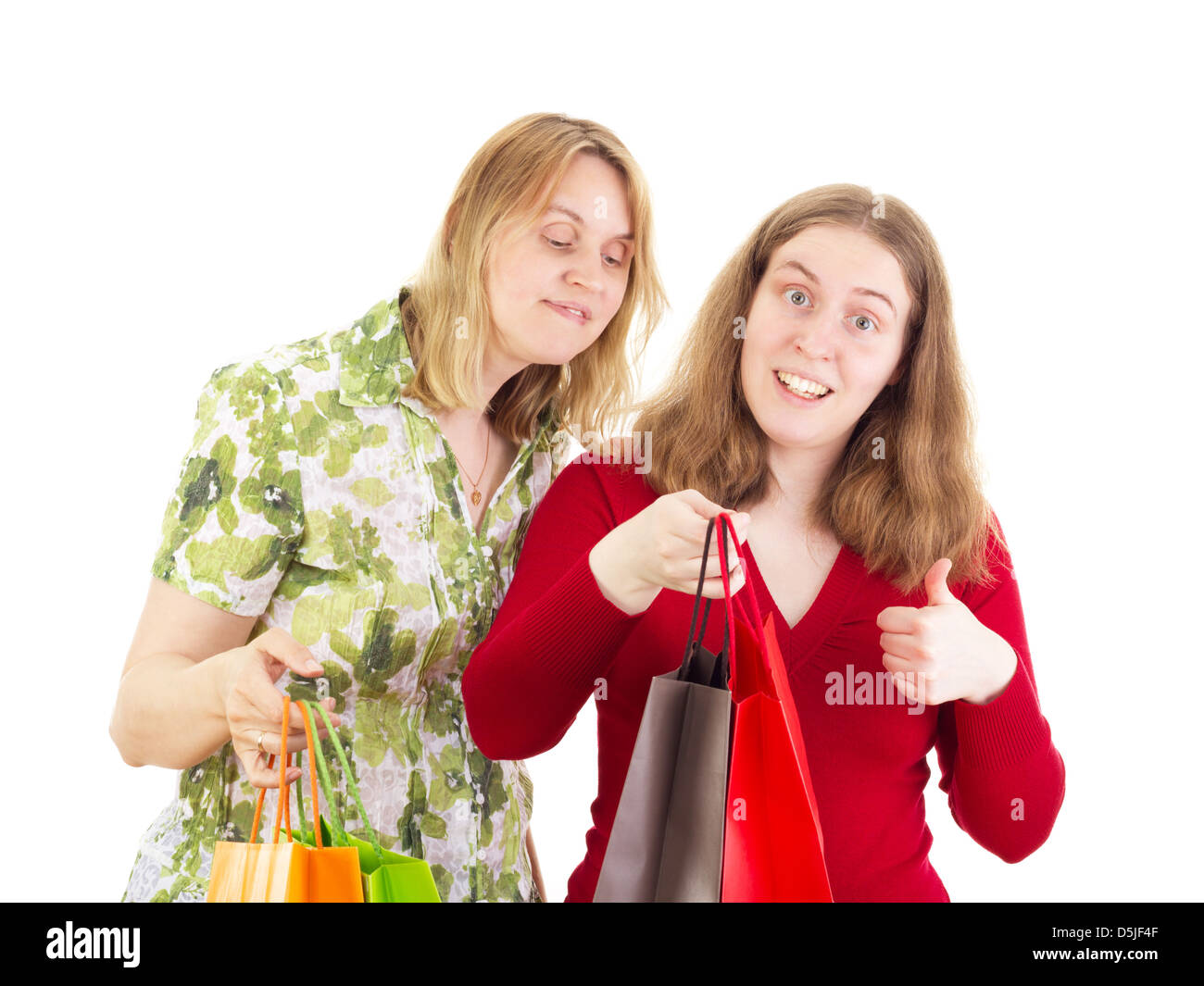Two women on shopping tour Stock Photo - Alamy
