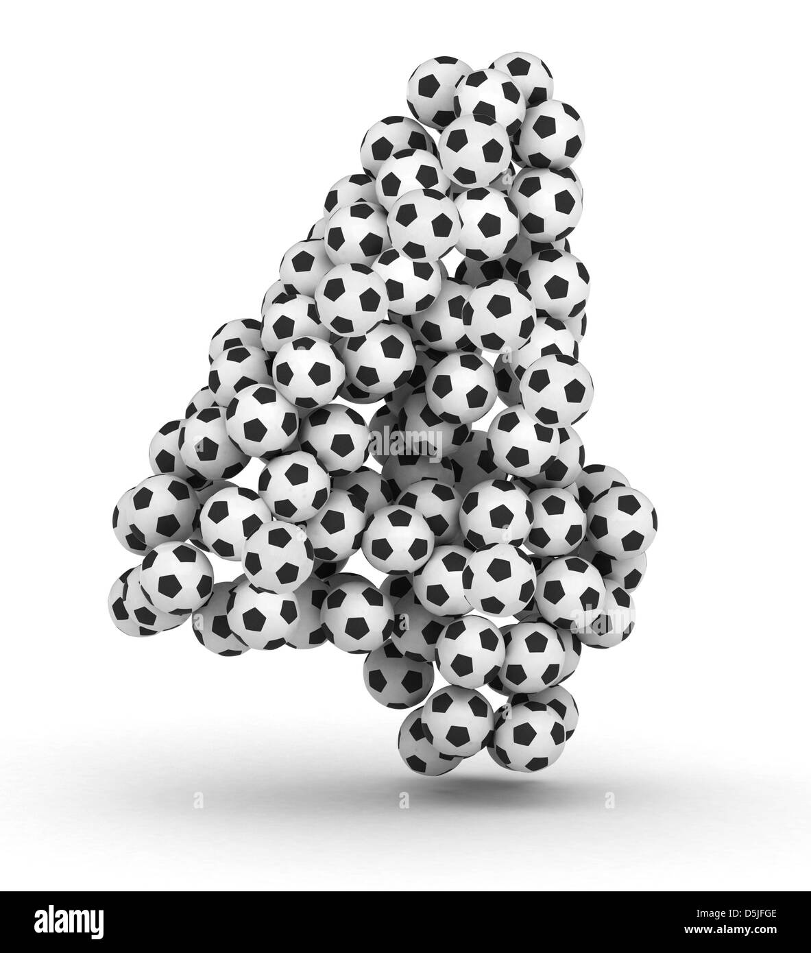 Number 4 from soccer football balls isolated on white background Stock ...
