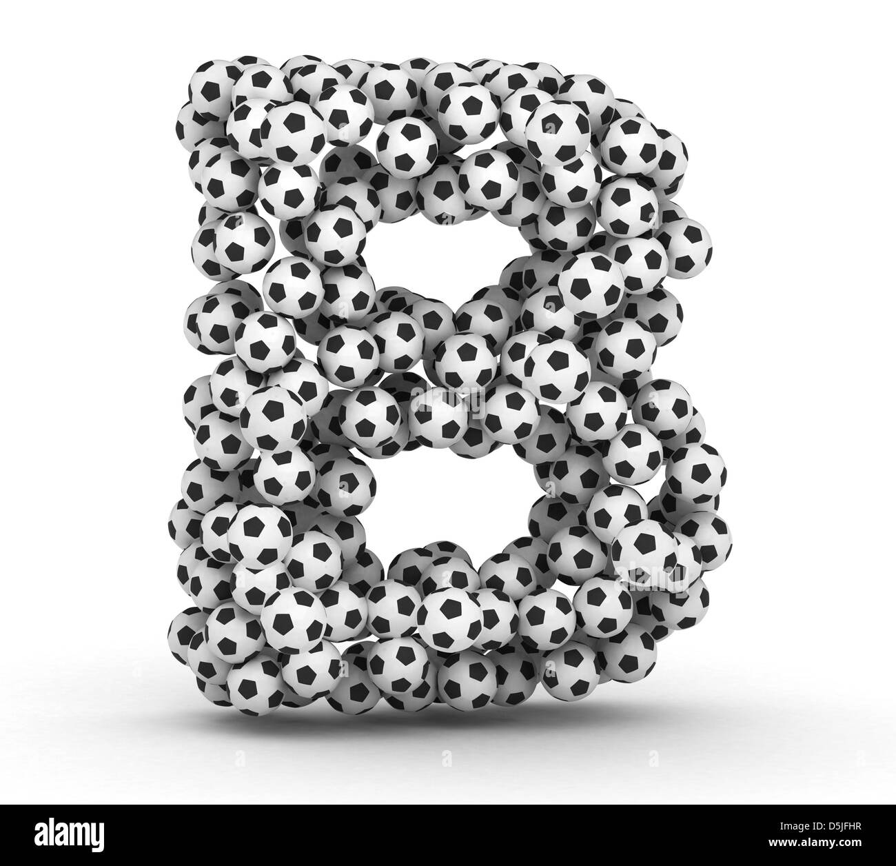 Letter B from soccer football balls isolated on white background Stock ...