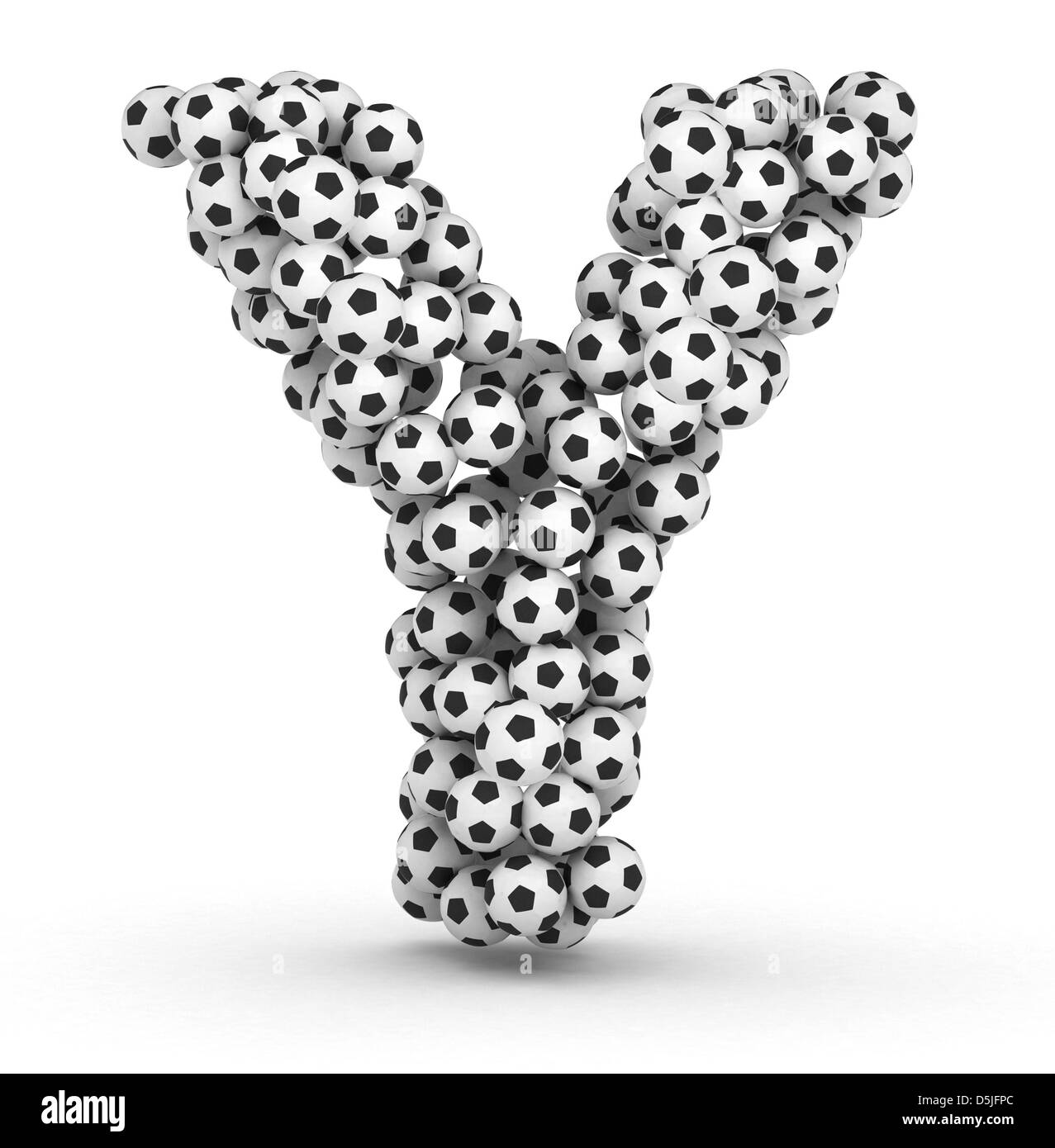 Letter Y from soccer football balls isolated on white background Stock ...