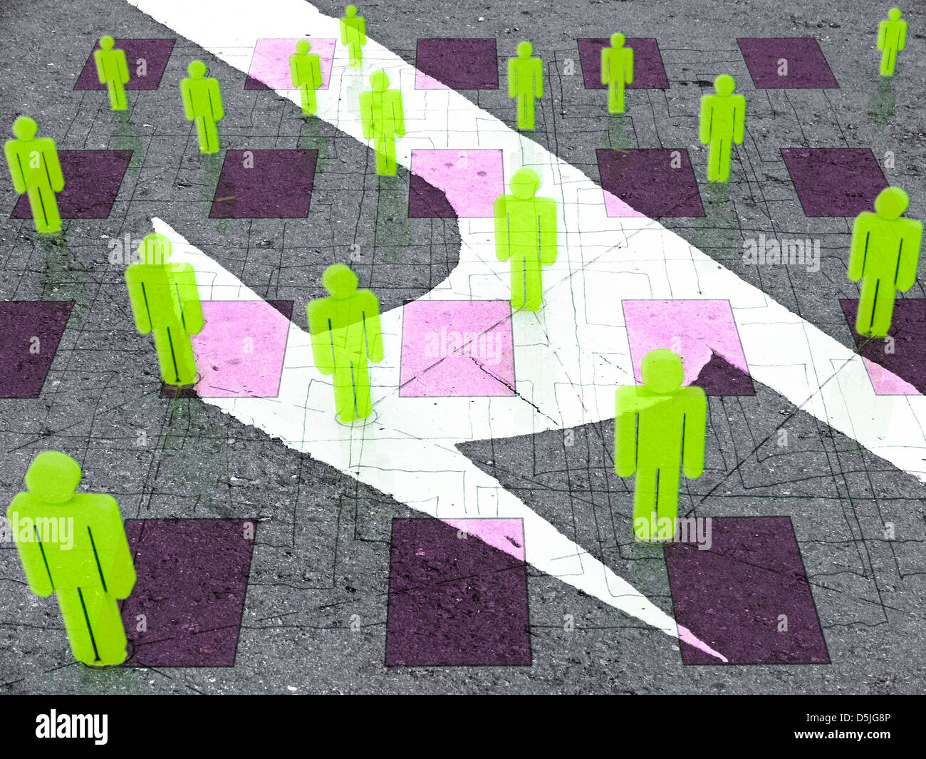 Network illustration with 3d people Stock Photo - Alamy