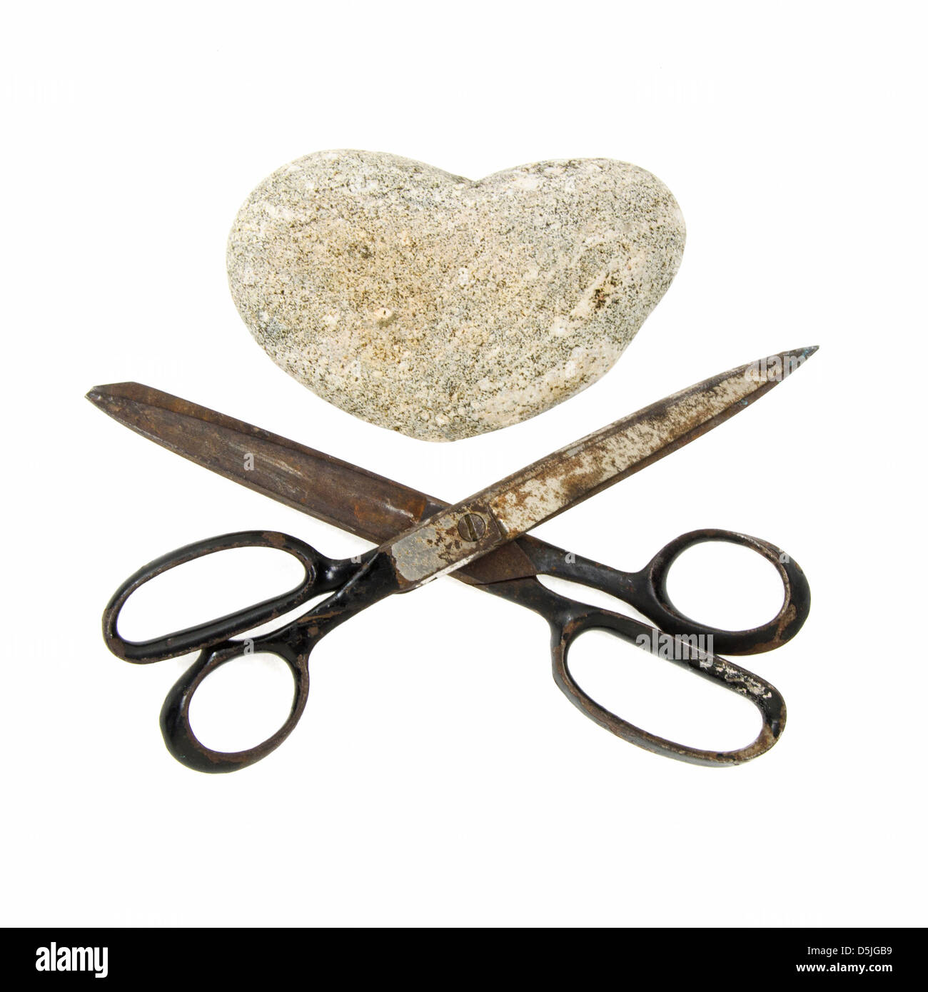 Vintage scissors heart rock hi-res stock photography and images - Alamy