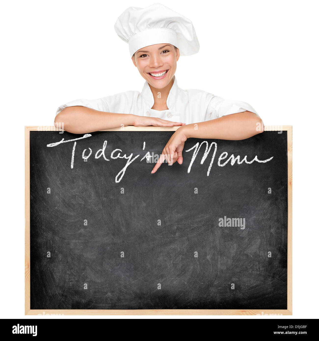 Chef holding blank menu sign hi-res stock photography and images - Alamy
