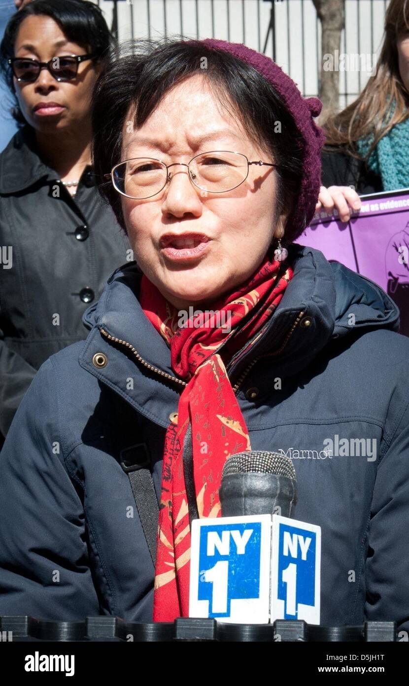 New York, USA. 3rd April 2013. City Council member MARGARET CHIN speaks ...