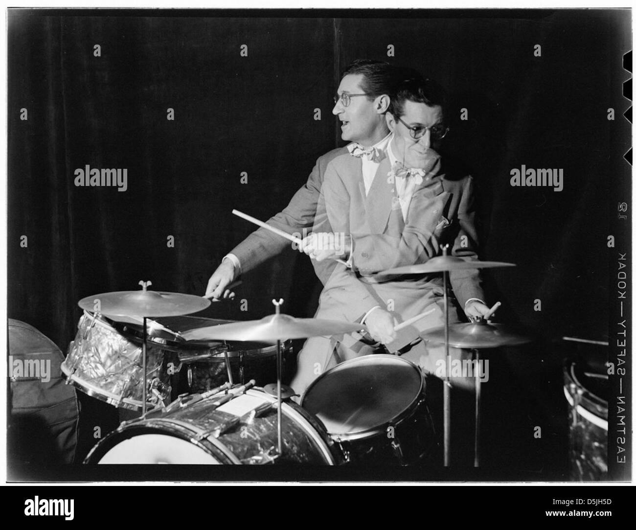 Ray McKinley, a prominent American jazz drummer, is captured in this ...