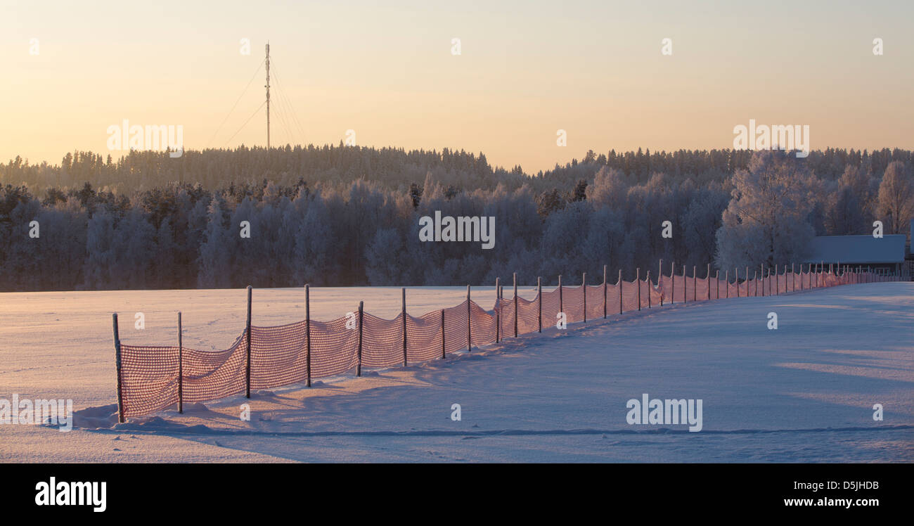 Red snow fence hi-res stock photography and images - Alamy