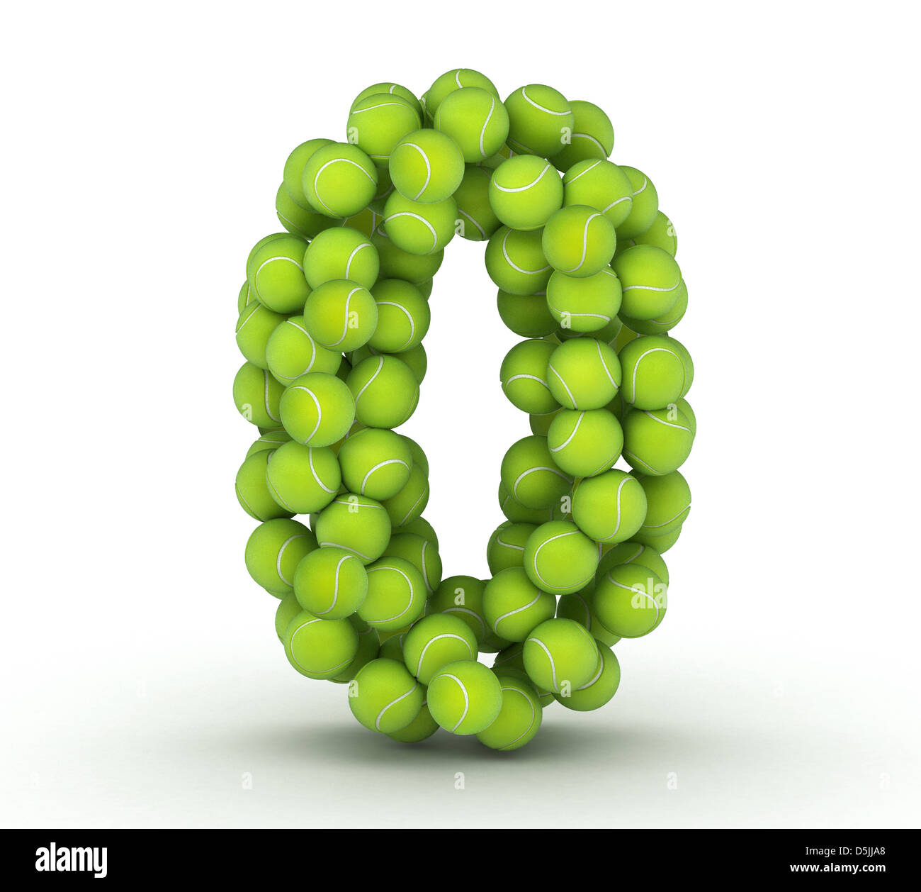 Number 0, alphabet of tennis balls on white background Stock Photo - Alamy