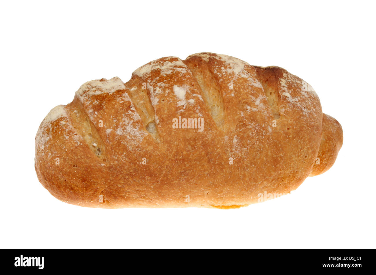 Fresh home baked bloomer bread loaf isolated against white Stock Photo ...
