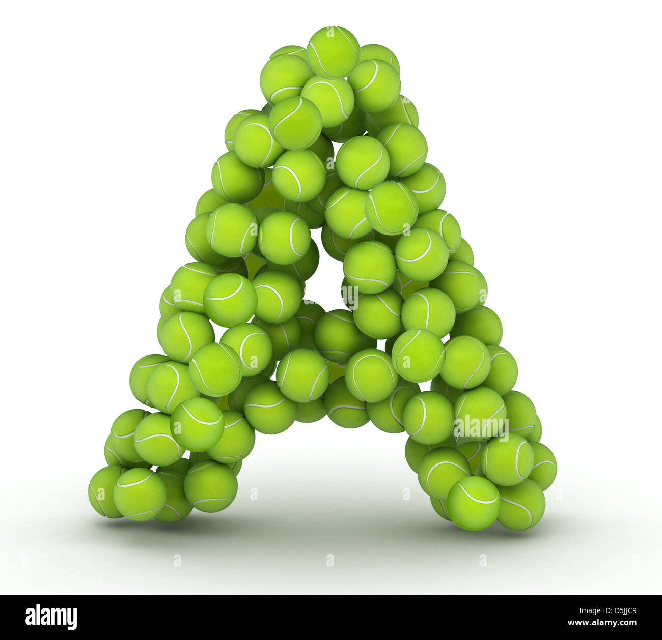 Letter A, alphabet of tennis balls on white background Stock Photo - Alamy