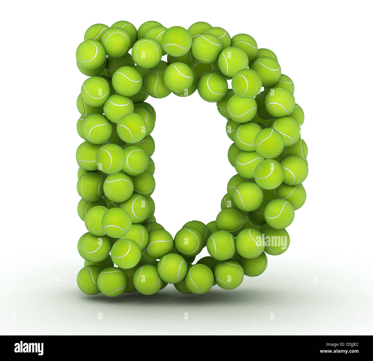 Letter D, alphabet of tennis balls on white background Stock Photo - Alamy