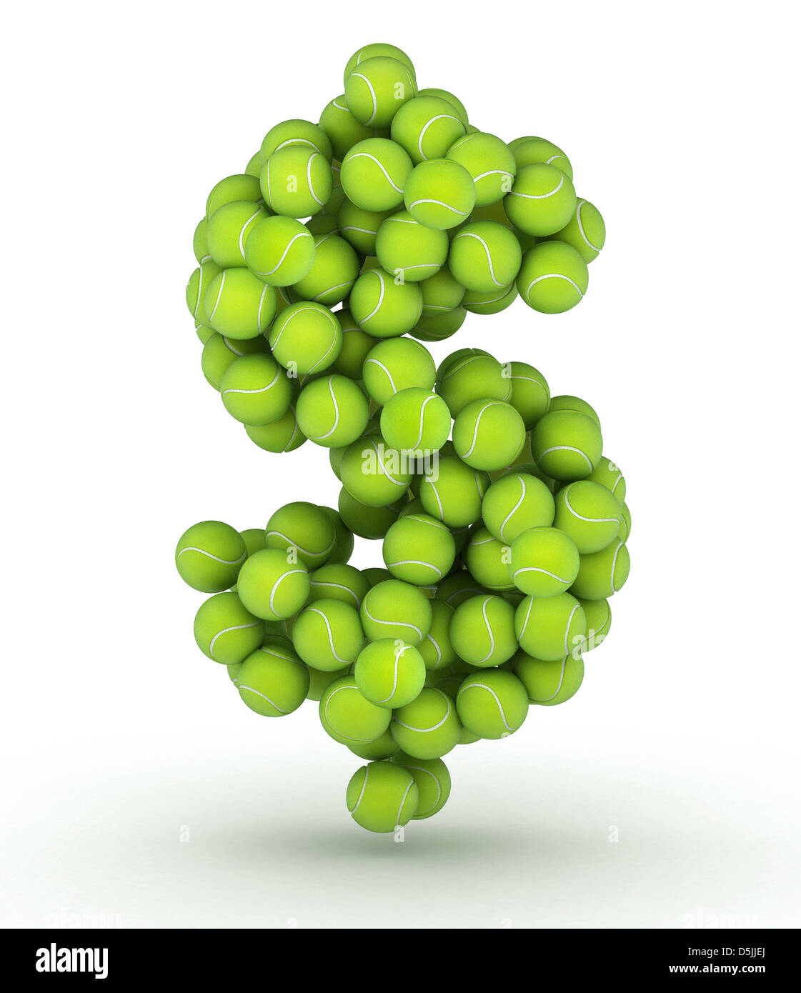 Dollar sign , alphabet of tennis balls on white background Stock Photo ...