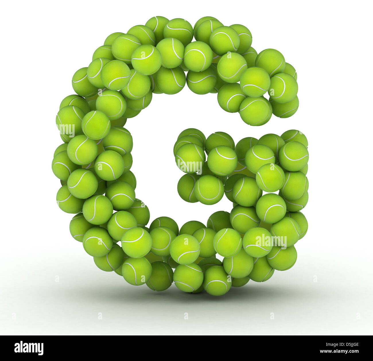 Letter G, alphabet of tennis balls on white background Stock Photo - Alamy