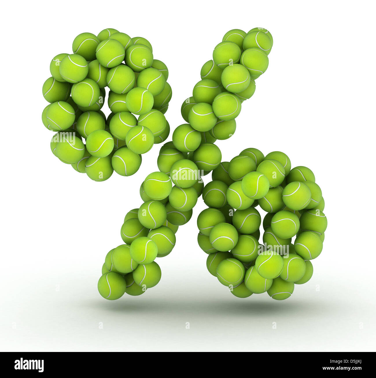 Percent mark, alphabet of tennis balls on white background Stock Photo ...