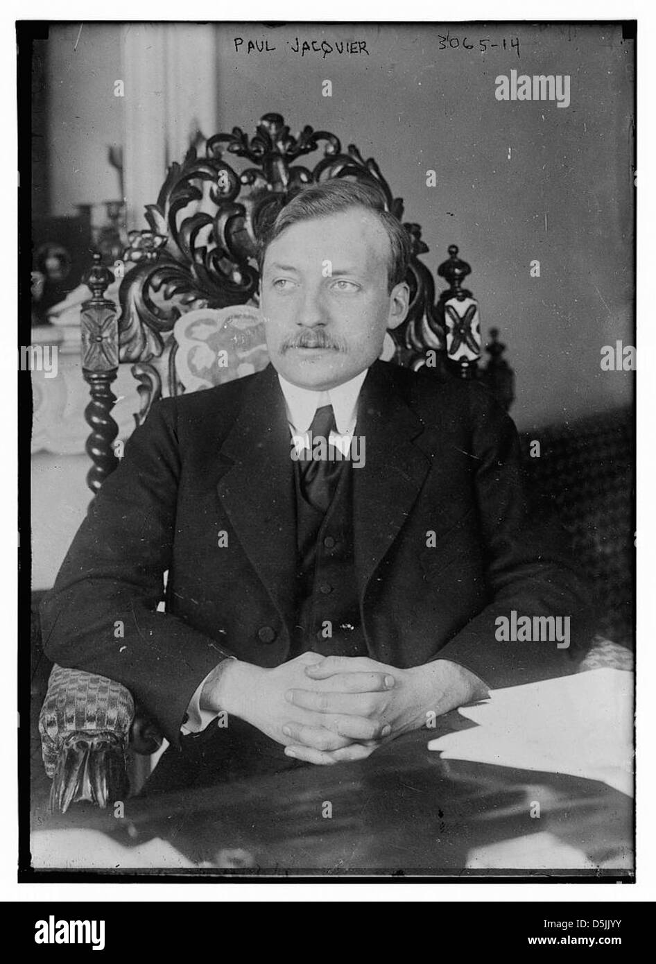 A portrait of Paul Jacquier, an individual captured in a historical ...
