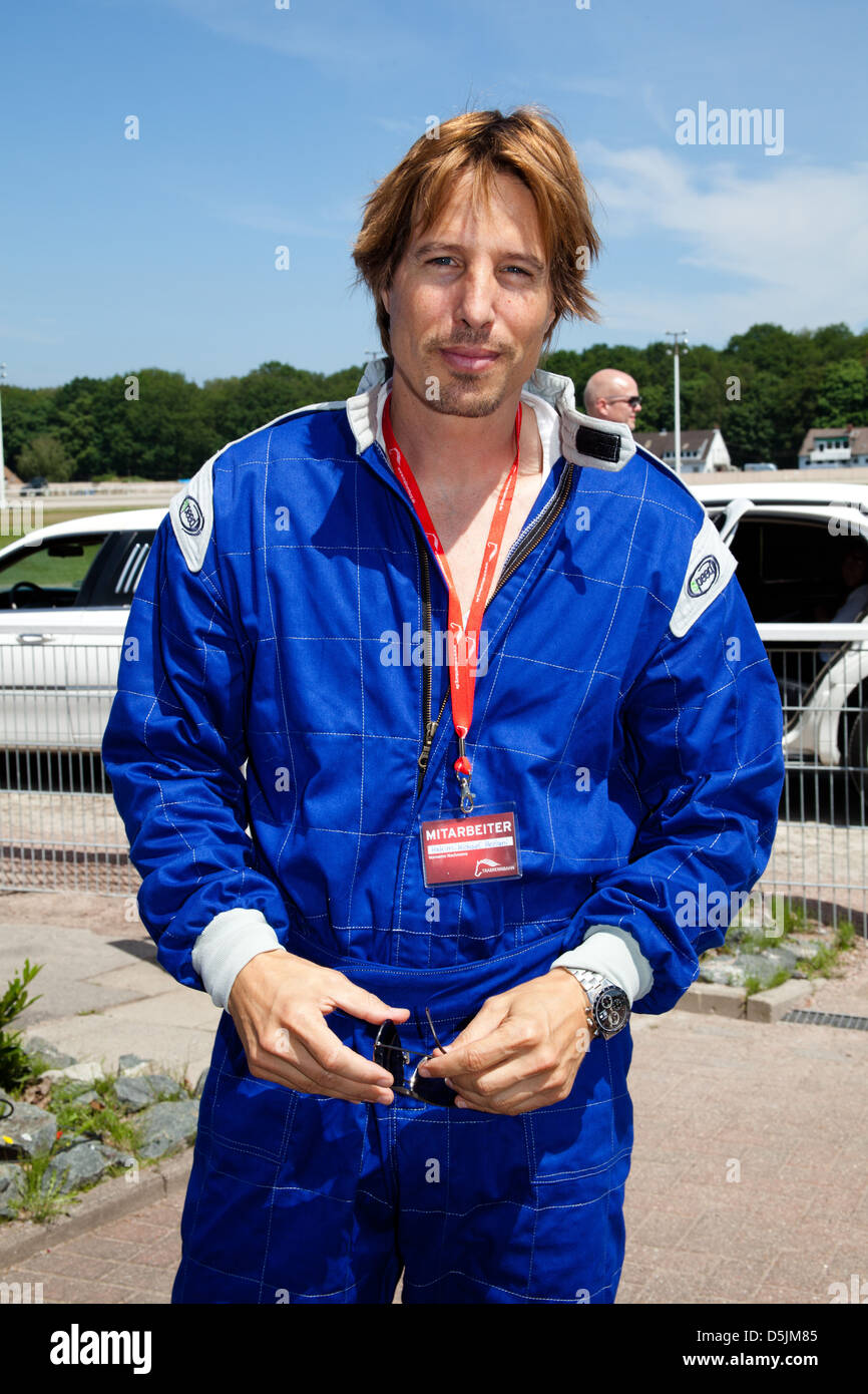 Hakim-Michael Meziani at the celebrity racing day at Trabrennbahn ...