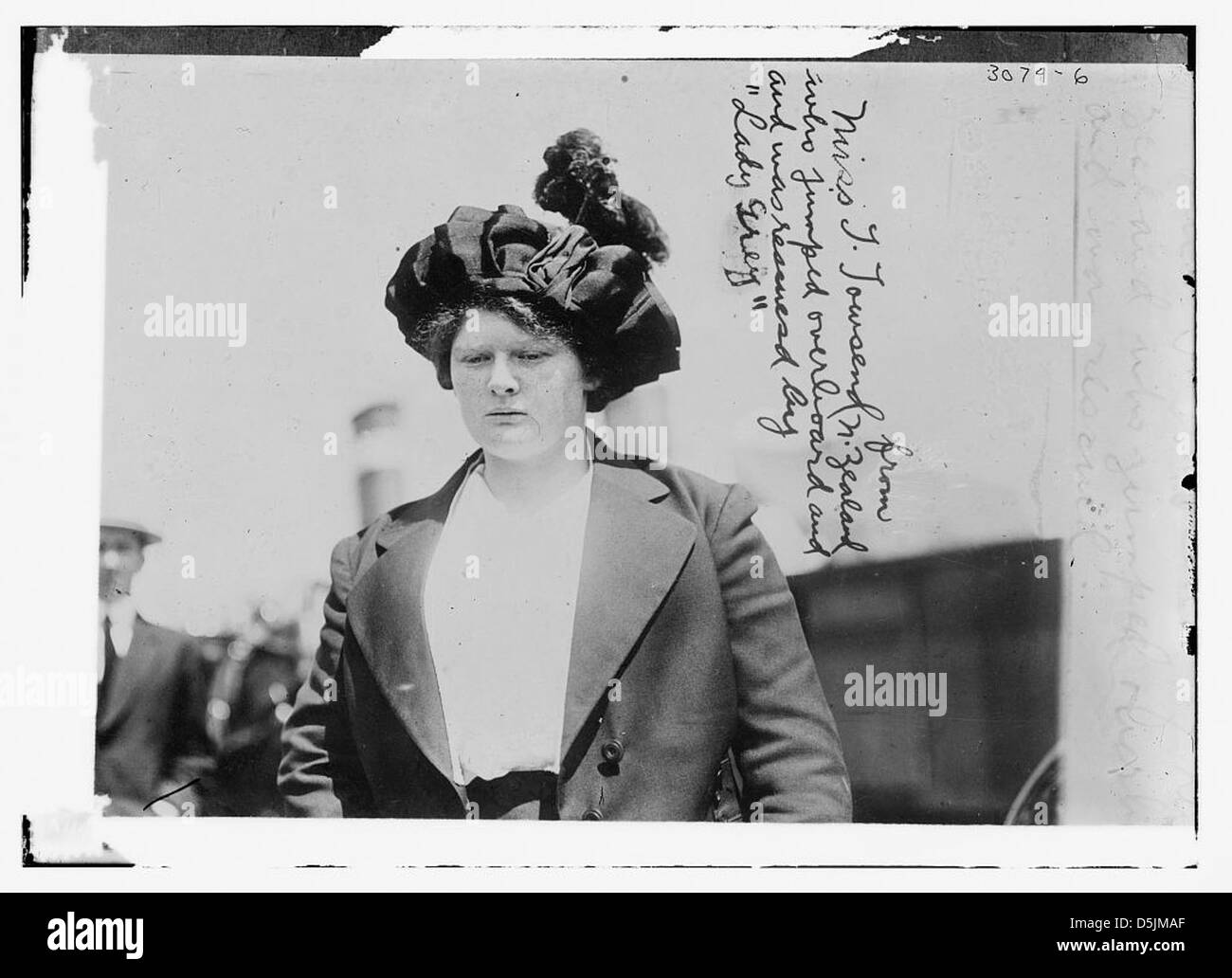 A photograph of Miss T. Townsend, a young woman from New Zealand, who ...