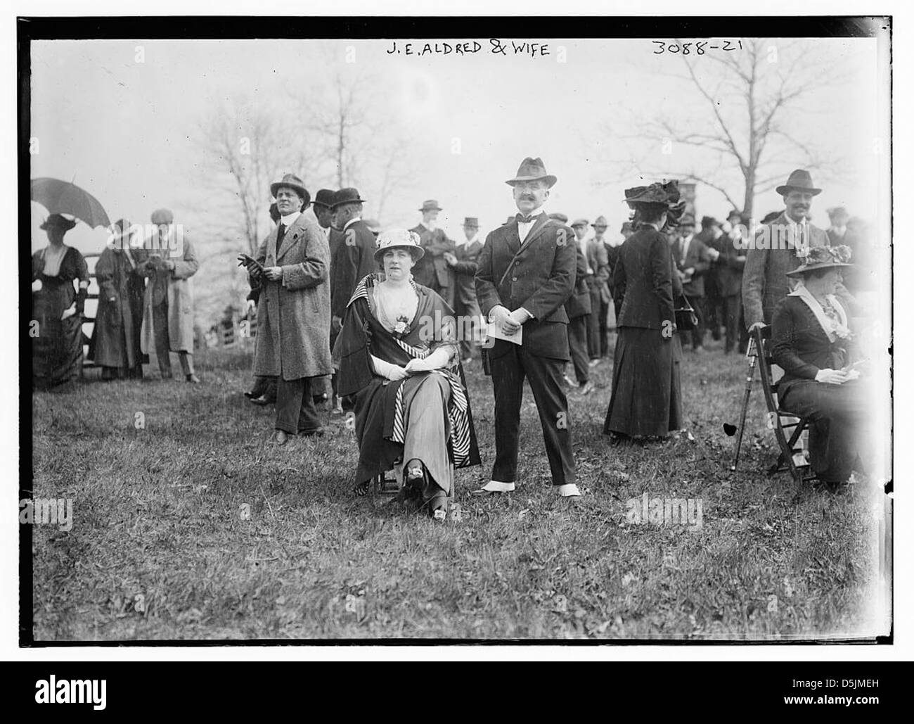 A photograph of J.E. Aldred and his wife in Wheatley Hills, Long Island ...