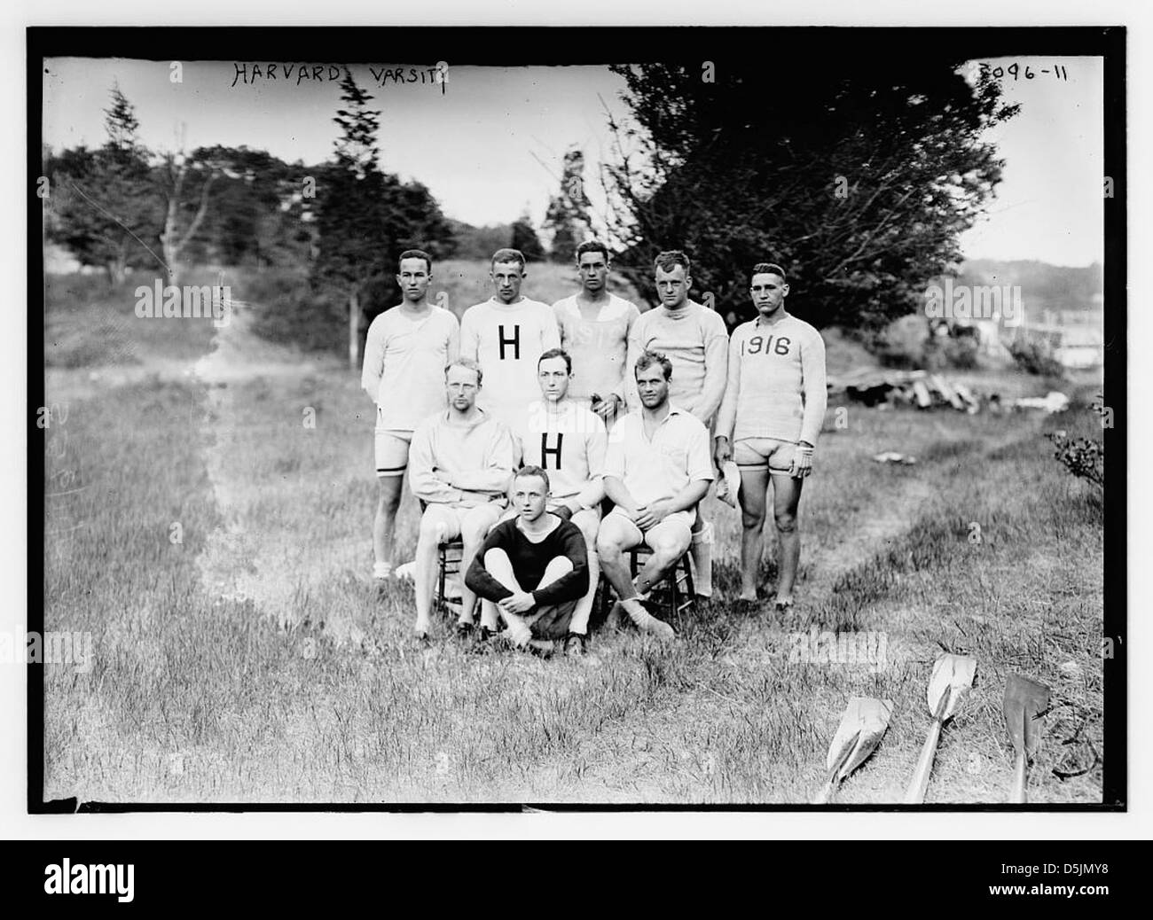 A historical image of the Harvard Varsity team, capturing a moment in ...