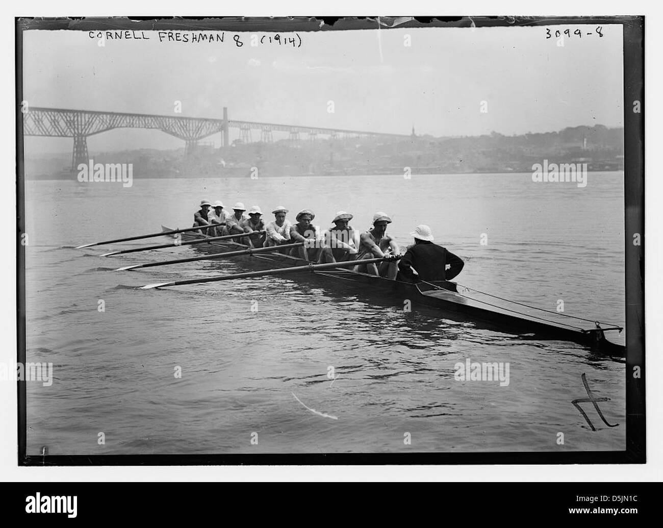 This historic photograph from 1914 shows the Cornell University crew ...