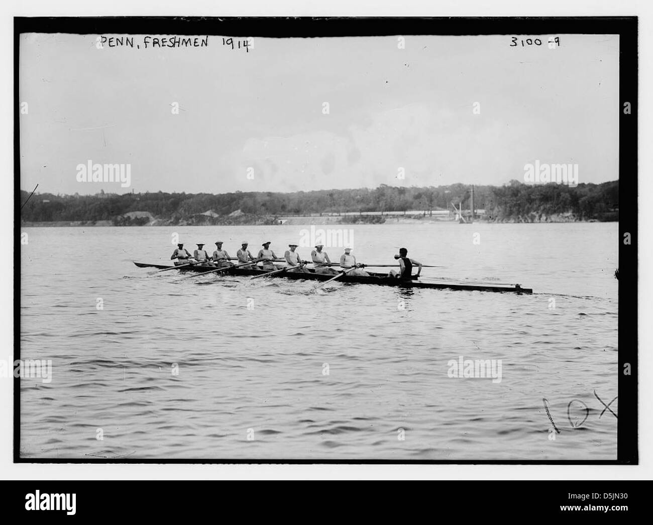 This photograph from June 11, 1914, shows the Penn Fresh Crew, a rowing ...