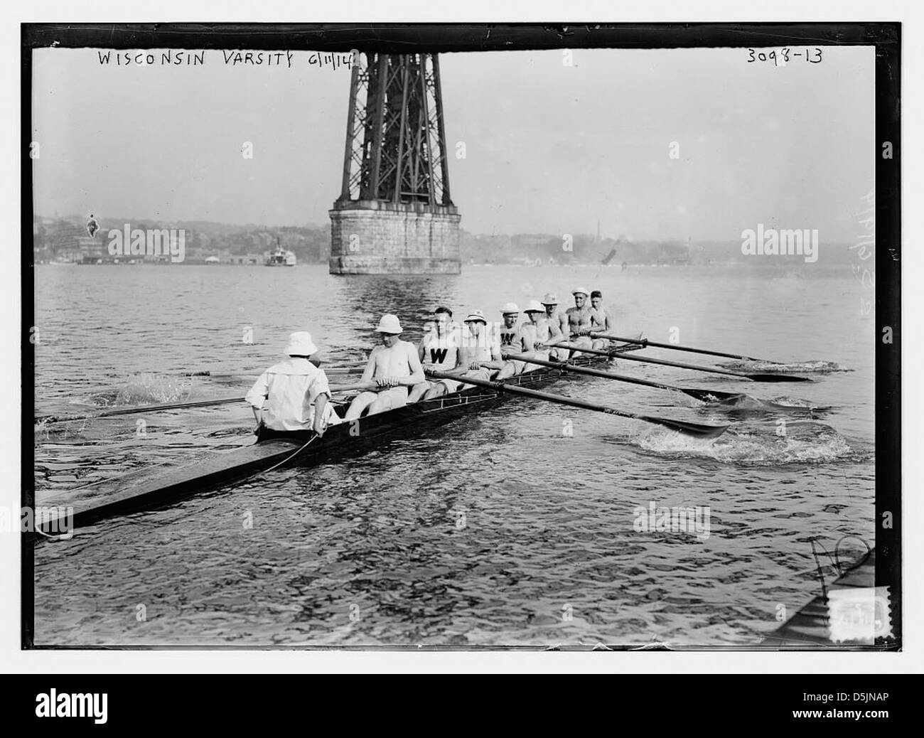 This photograph from June 11, 1914, captures the WISC Varsity rowing ...