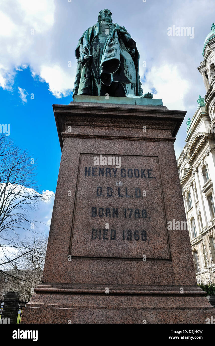 Statue of Henry Cooke (1780-1868), Irish Presbyterian minister Stock ...