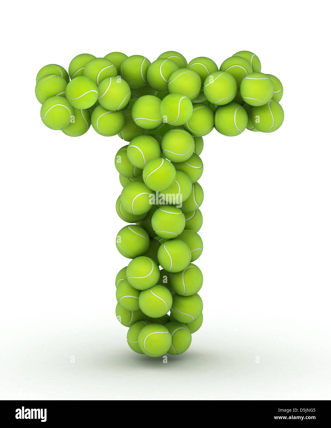 Letter T, alphabet of tennis balls on white background Stock Photo - Alamy