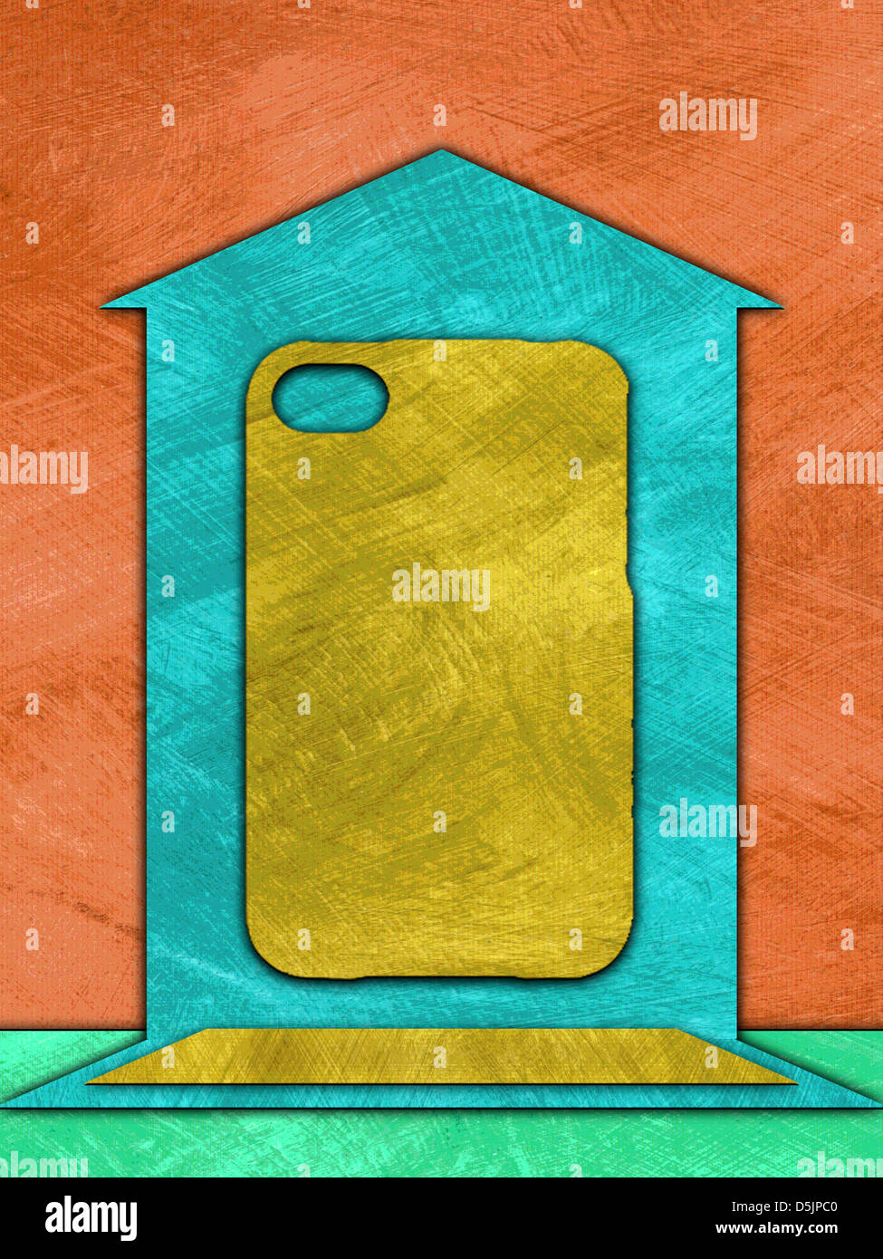 A cell phone on an arrow Stock Photo - Alamy