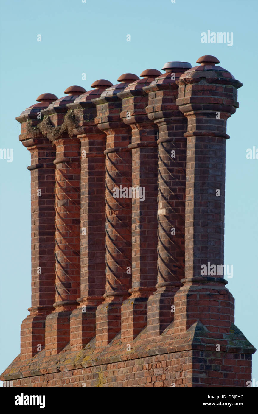 Set of 7 Tall Chimneys Stock Photo - Alamy