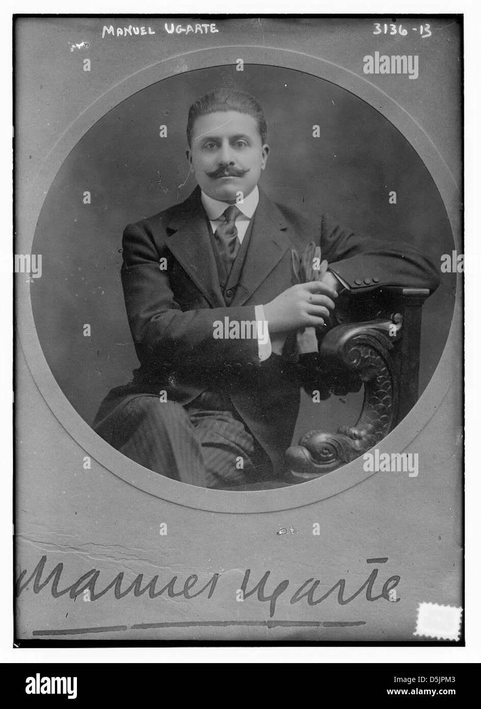 A portrait of Manuel Ugarte, an influential figure, showing him seated ...
