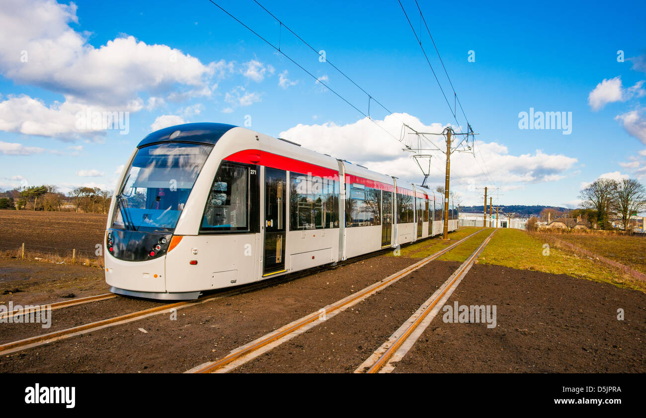 Edinburgh tram at the Gogar depot Stock Photo - Alamy