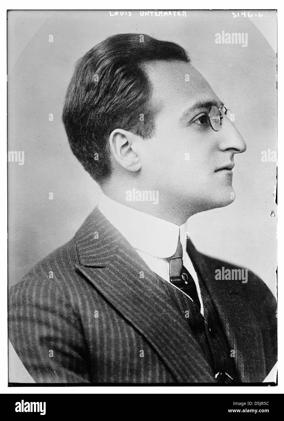 A portrait of Louis Untermeyer, a renowned poet and writer, captured in ...