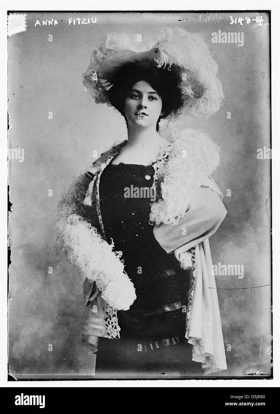 A portrait of Anna Fitziu, a renowned opera singer, captured standing ...