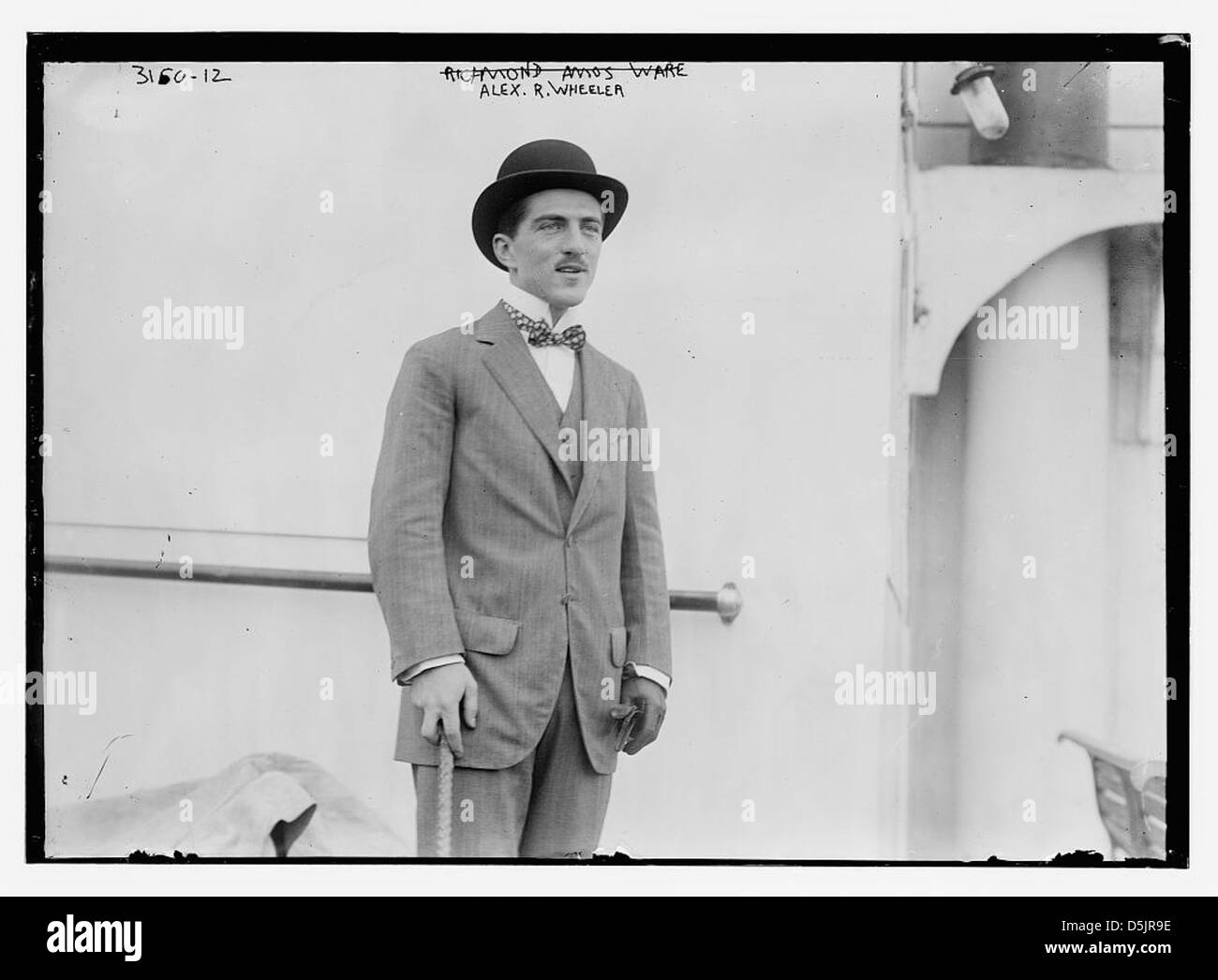 A photograph of Alex R. Wheeler in New York Harbor with the RMS ...