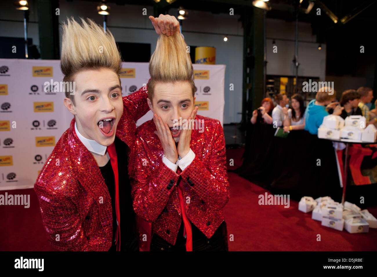 Jedward at German RTL TV show The Dome at Colosseum Theater. Essen ...