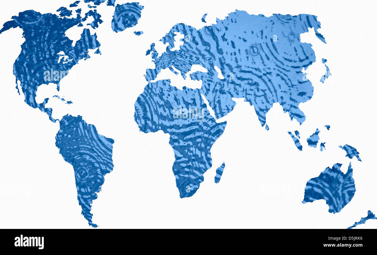 World Map, Water Concept Stock Photo - Alamy
