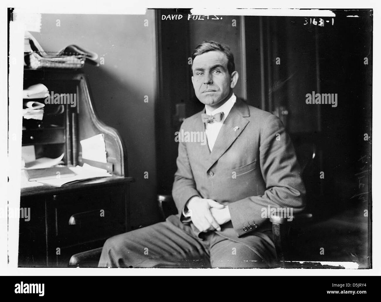 This portrait features David L. Fultz, a labor man and baseball player ...
