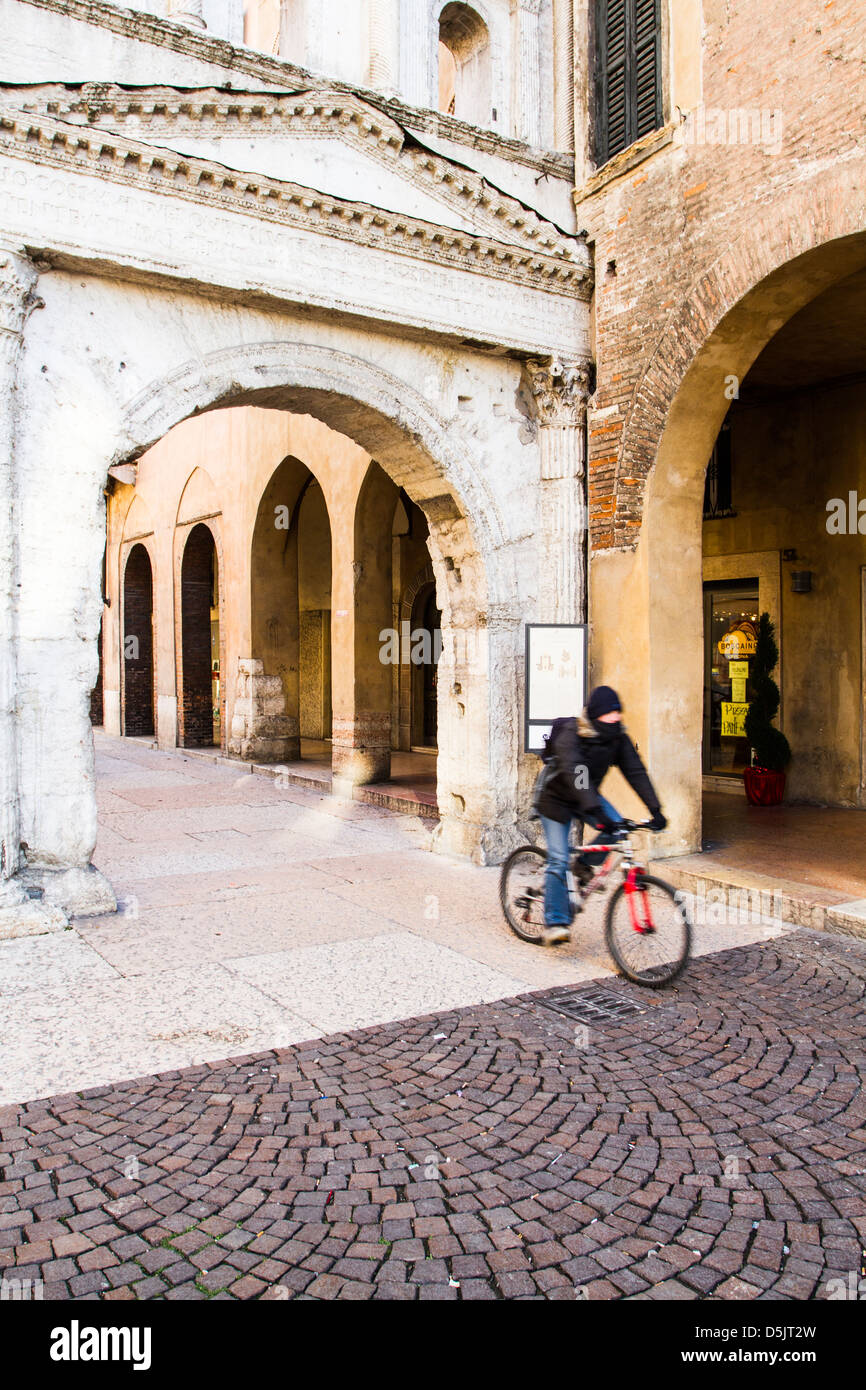Porta Borsari (Borsari Gate), an ancient Roman gate built in the 1st ...