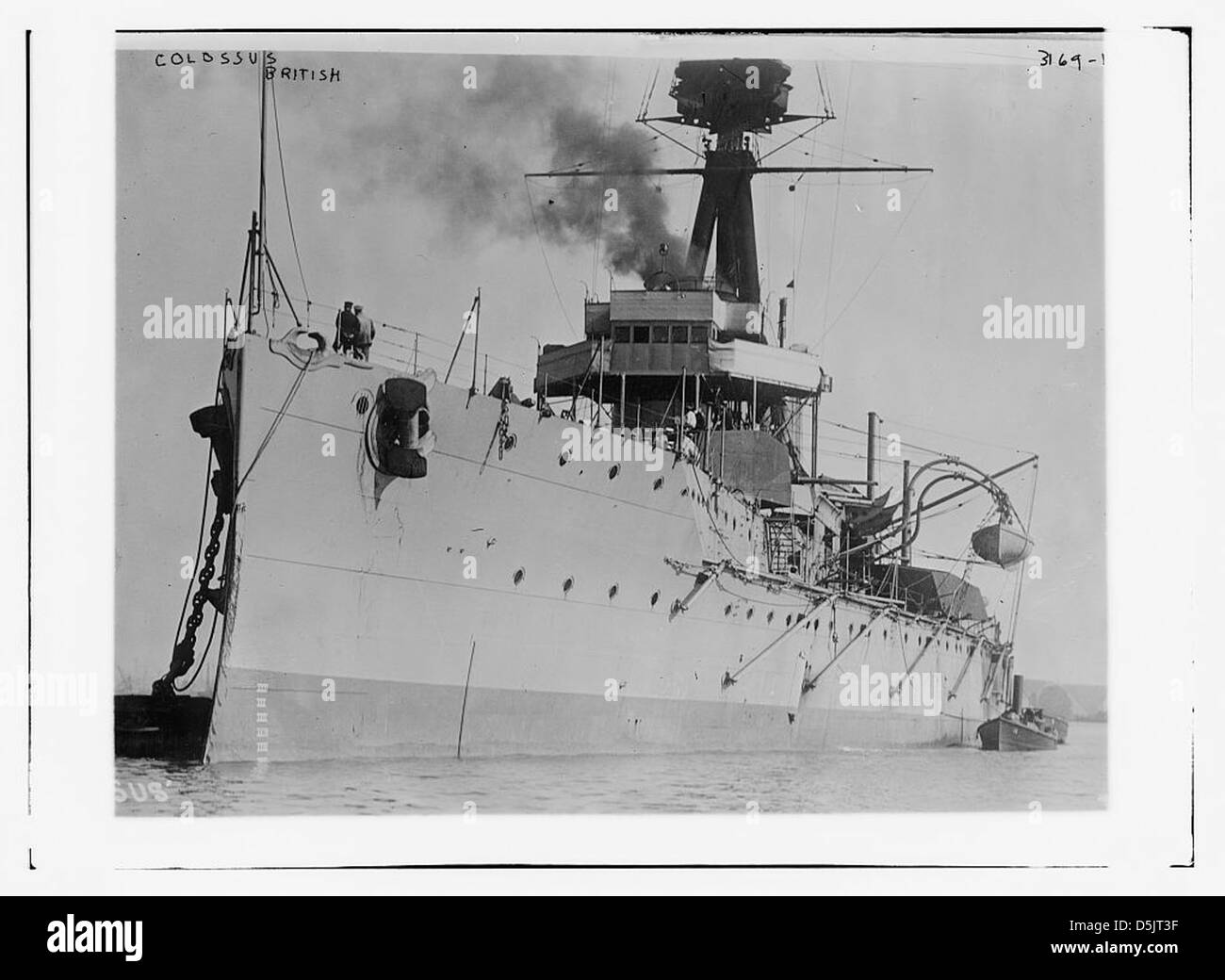The HMS Colossus, a Colossus-class dreadnought battleship of the ...
